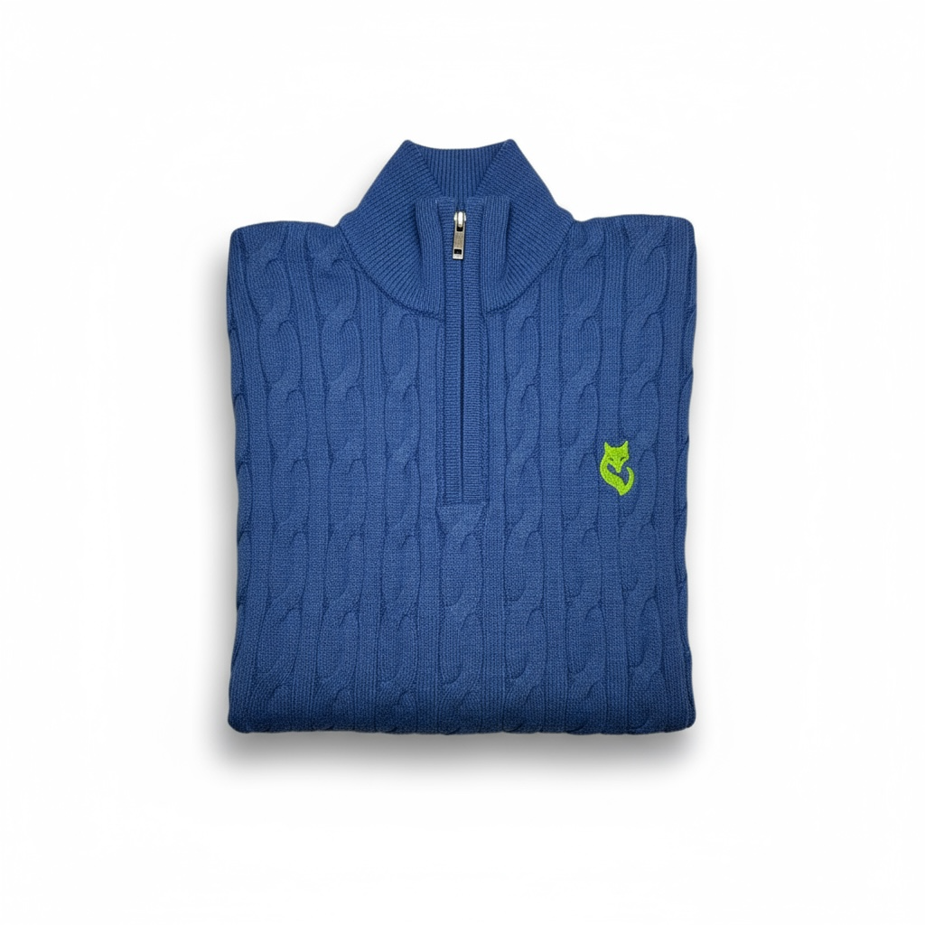 FUXY Strickpullover (Zopfstrick) – Royal Blue – FUXYWEAR